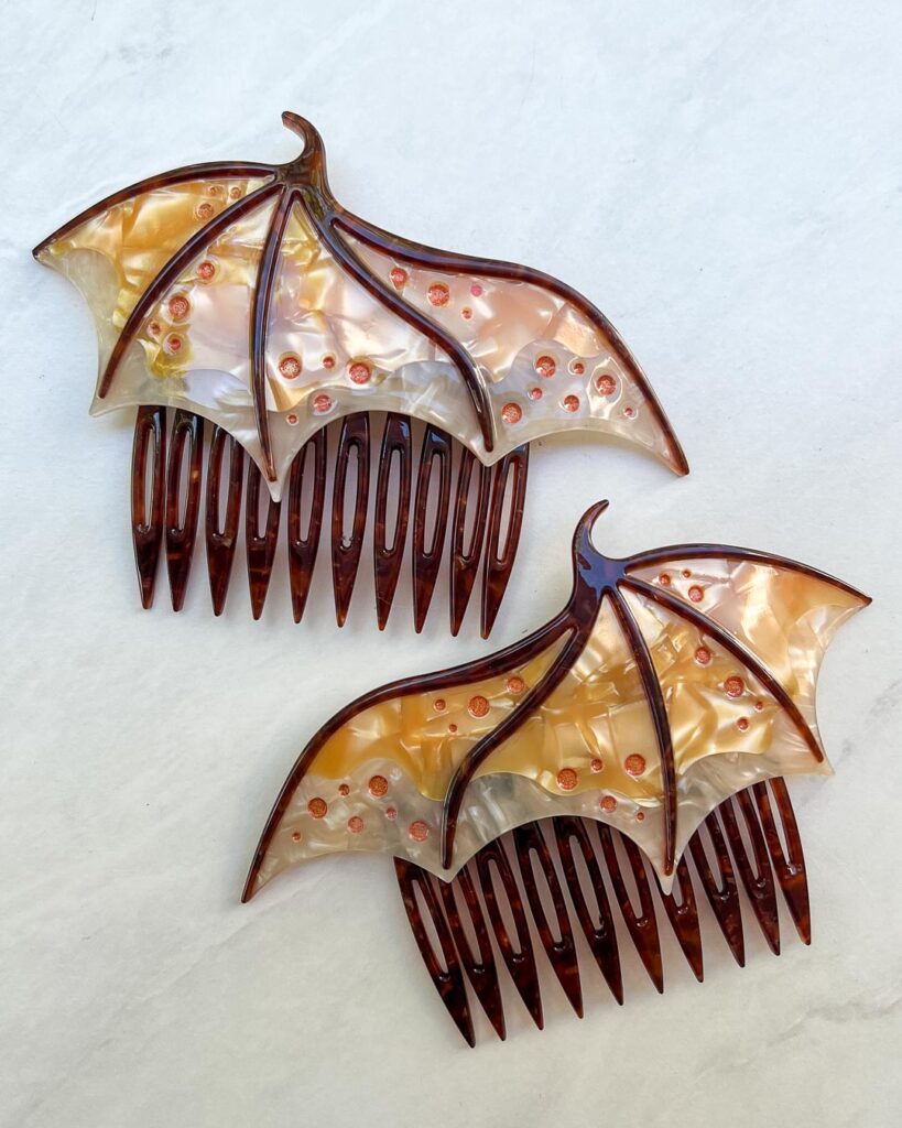 Gold Dragon Wing Hair Comb Set - Blissfully Bookish