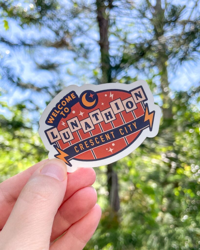 Lunathion City Sign Sticker - Blissfully Bookish